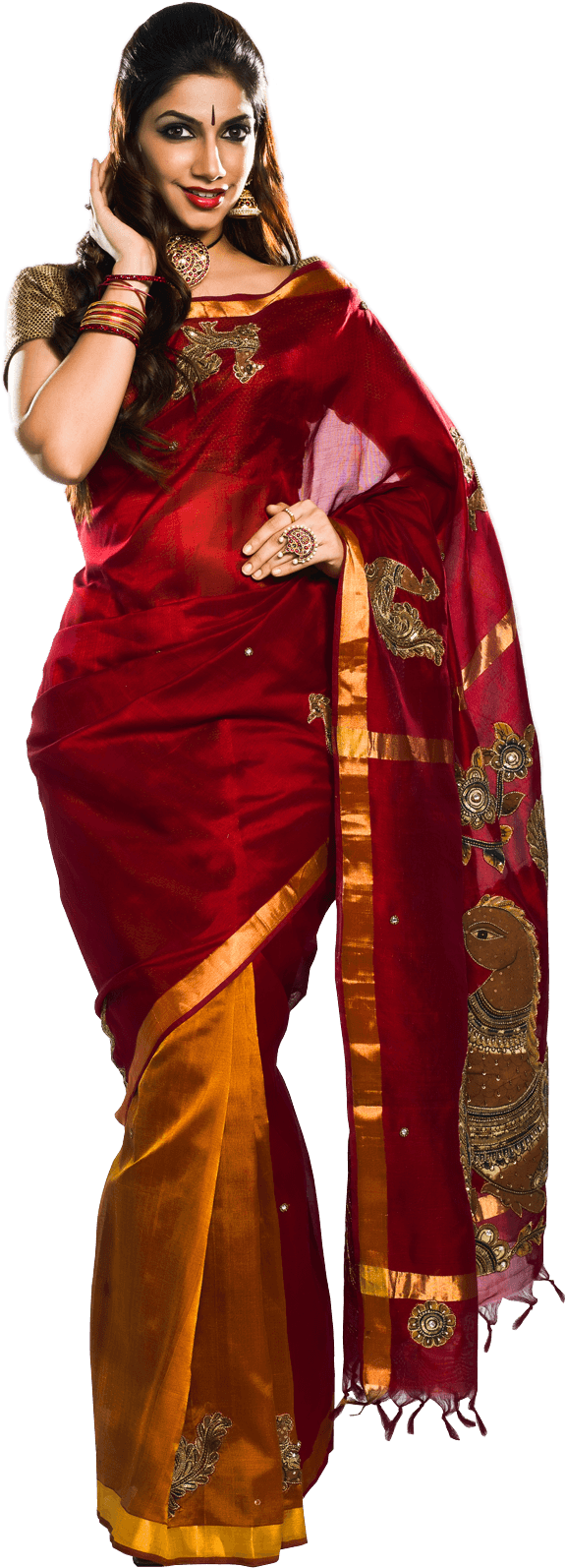 Congratulations! The PNG Image Has Been Downloaded (Vj Bhavana In Saree ...