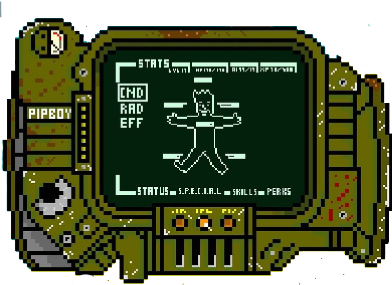 Fallout Pipboy Pixelart Template - Minecraft Fallout Pixel Art, HD Png ...