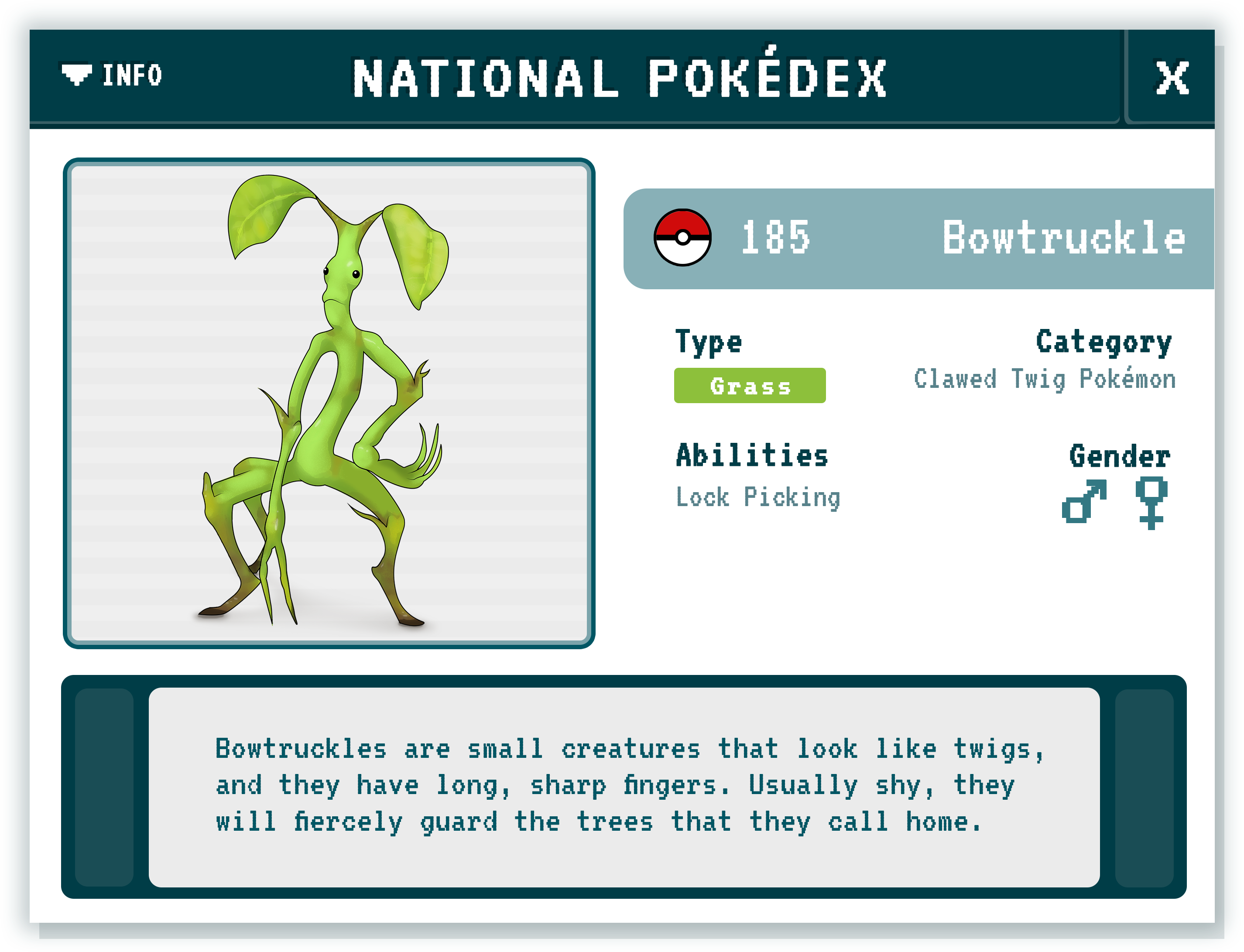 Congratulations! The PNG Image Has Been Downloaded (Bowtruckle Pokédex ...
