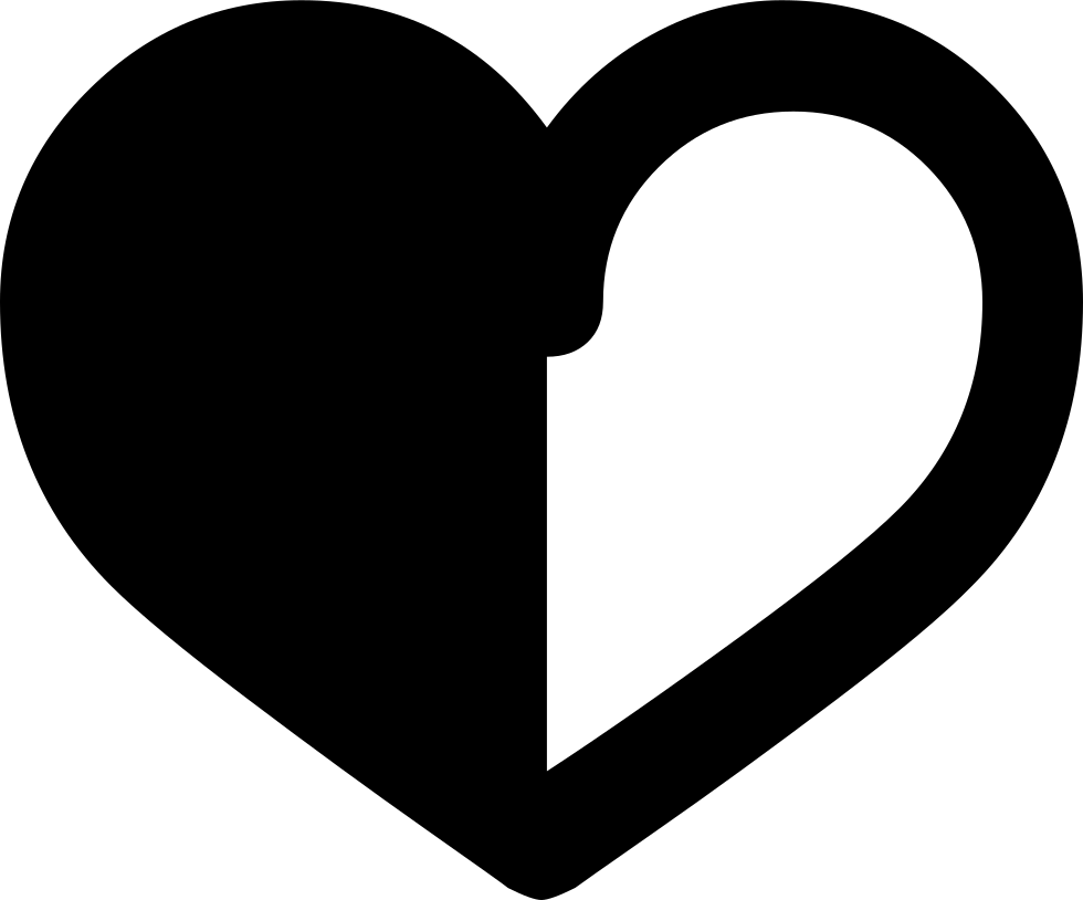 Congratulations! The PNG Image Has Been Downloaded (Heart Half Outline ...