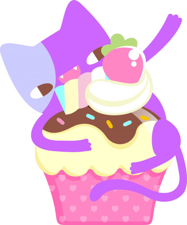 Congratulations! The PNG Image Has Been Downloaded (Cat Loves Cupcake ...