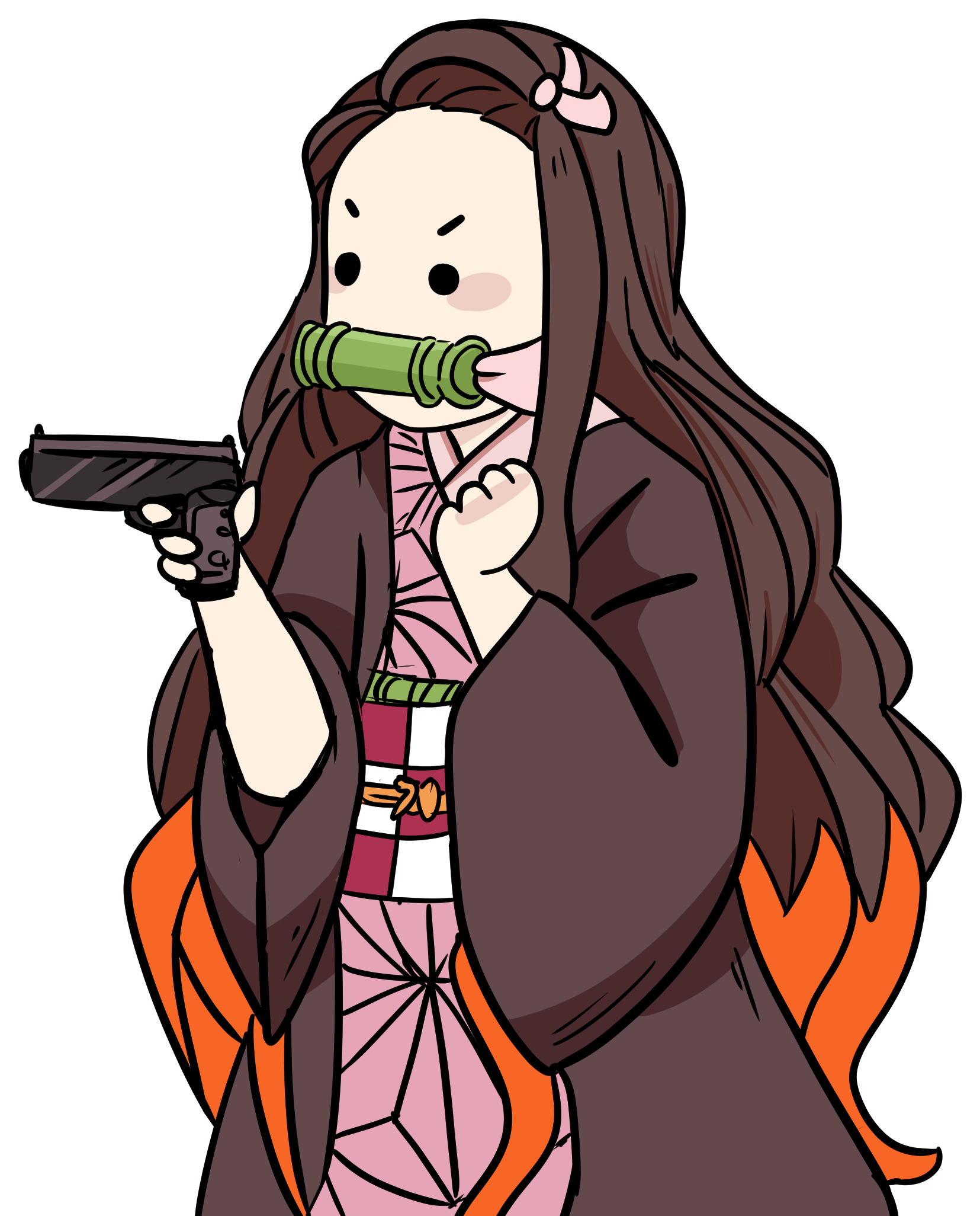 Congratulations! The PNG Image Has Been Downloaded (Nezuko With A Gun ...