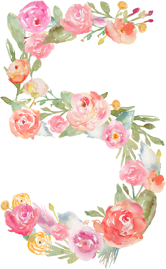 Congratulations! The PNG Image Has Been Downloaded (#5 #number #flower ...