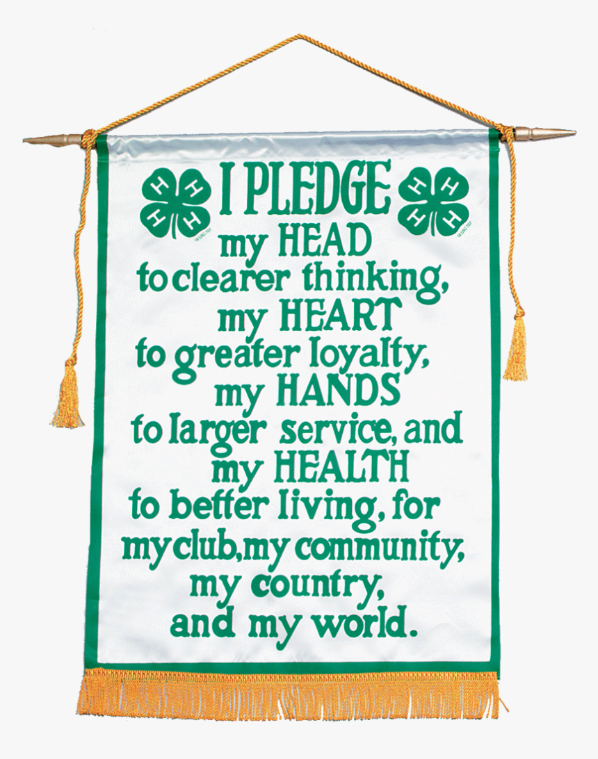 4-h Pledge Banner - 4 H Flag Pledge, HD Png Download , Transparent Png ...