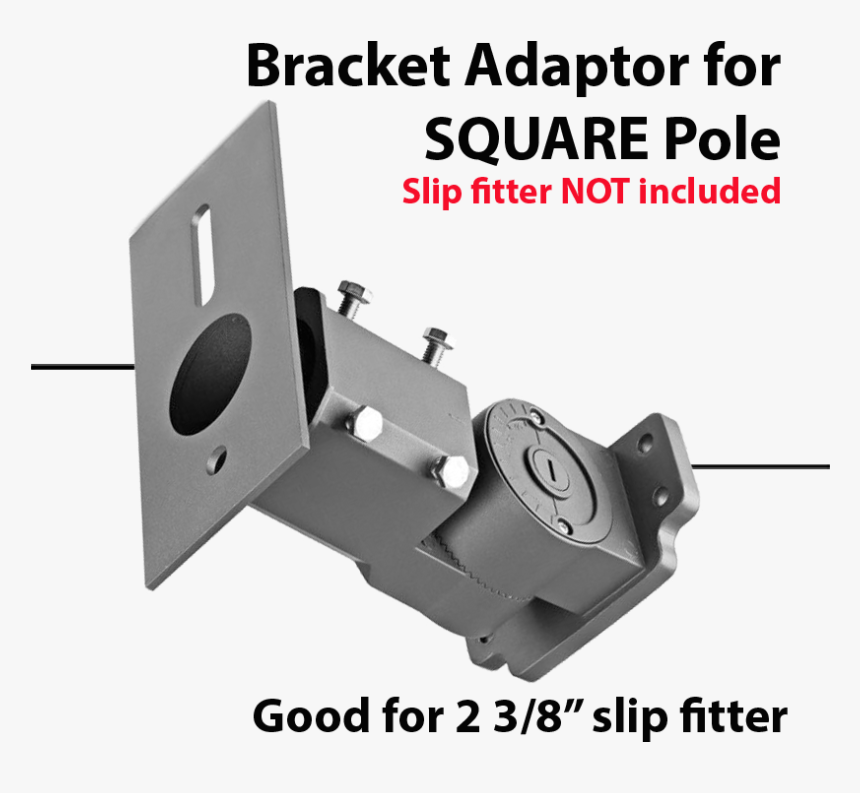 Bracket Adapter For Square Pole To Slip Fitter - Machine, HD Png ...