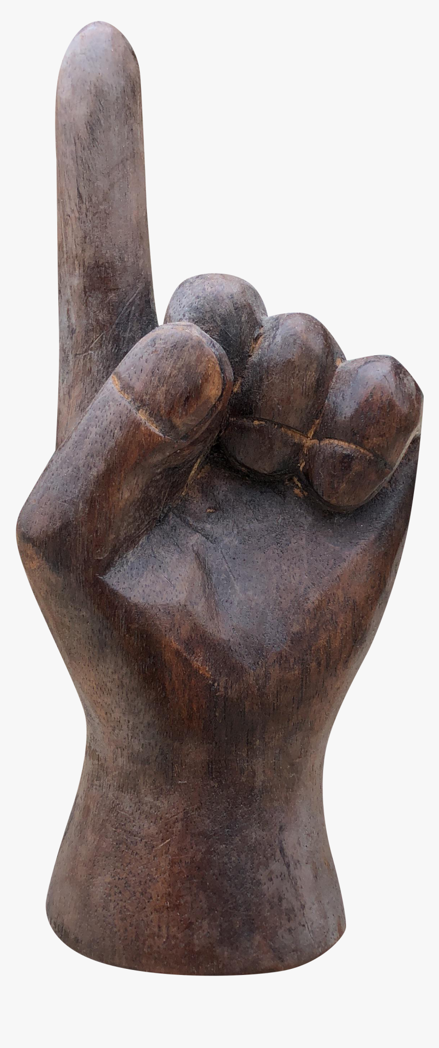 Vintage Wooden Pointing Finger Hand Sculpture - Statue, HD Png Download ...