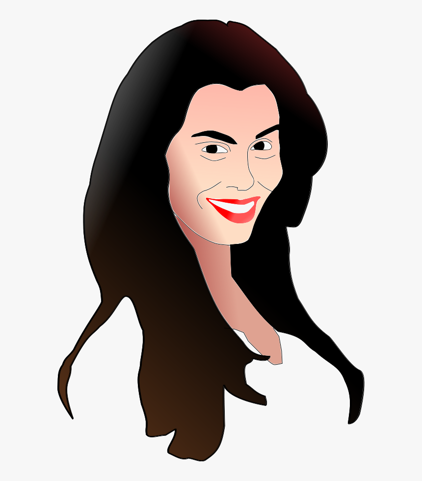 Smiley Face Woman Vector Clipart , Png Download - Woman Smile Face Art ...