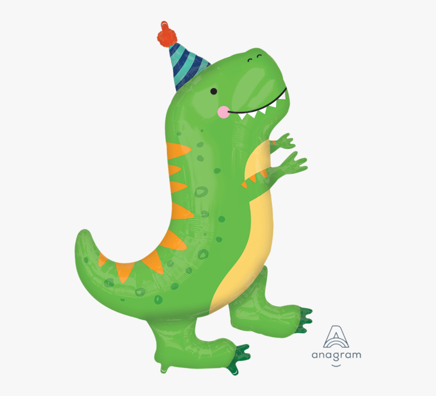 Cute Party T-rex Happy Dino - Dinosaur Supershape Balloon, HD Png ...