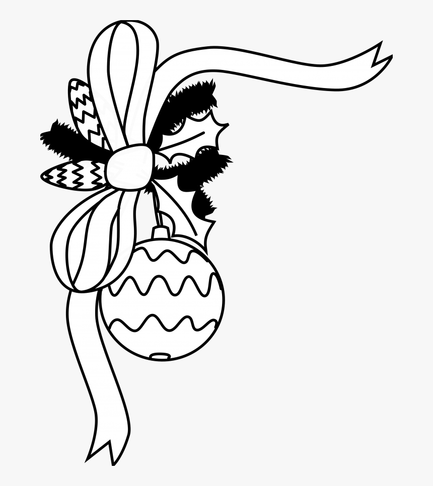 Christmas Ribbon Clip Art Black And White