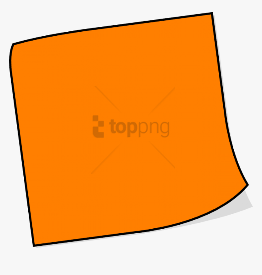 Orange Sticky Clip Art - Sticky Note Clipart With No Background, HD Png ...