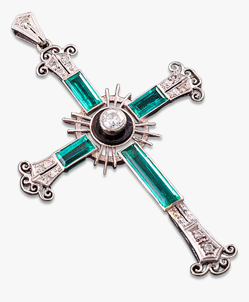 Untreated Colombian Emerald Cross Pendant - Emerald Cross Pendant, HD ...
