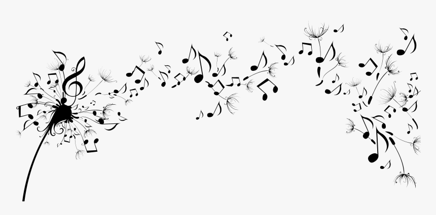 Clip Art Dandelion Music Notes - Dandelion Blowing Music Notes, HD Png ...