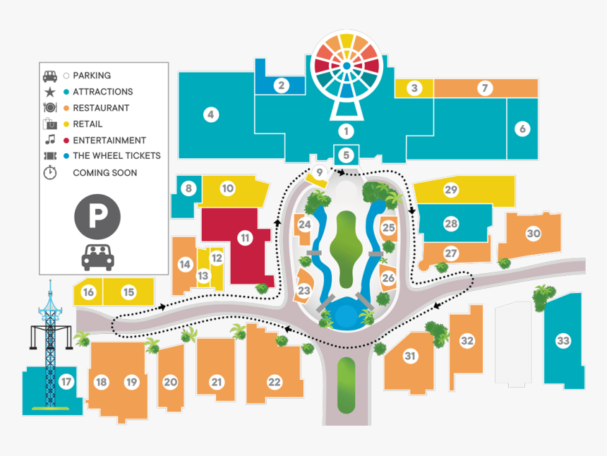 Map Of Icon Park - Illustration, HD Png Download , Transparent Png ...