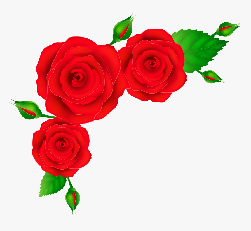 Red Roses Corner Transparent Png Clip Art Image, Png Download , Transparent Png Image - PNGitem