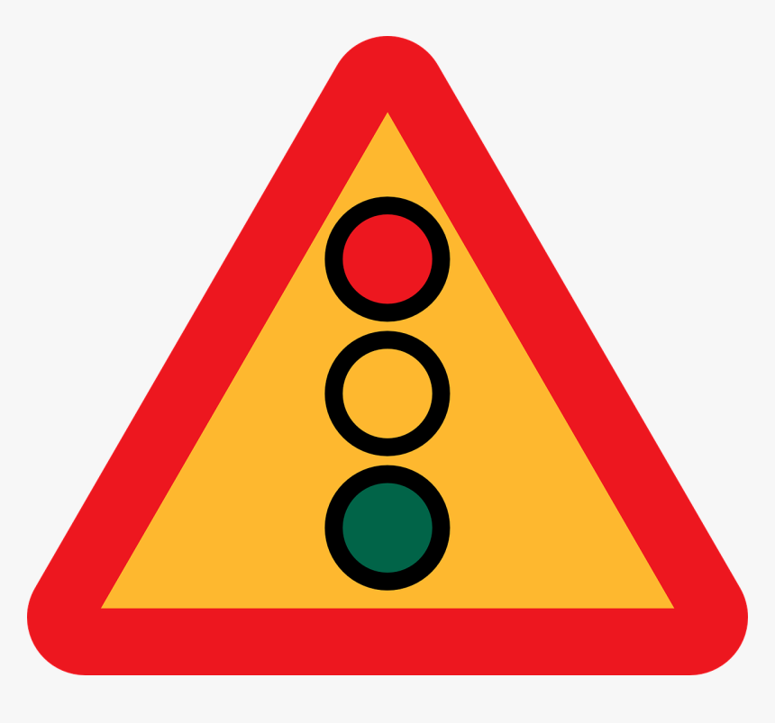 Triangle,area,symbol - Traffic Light Cartoon Sign, HD Png Download ...