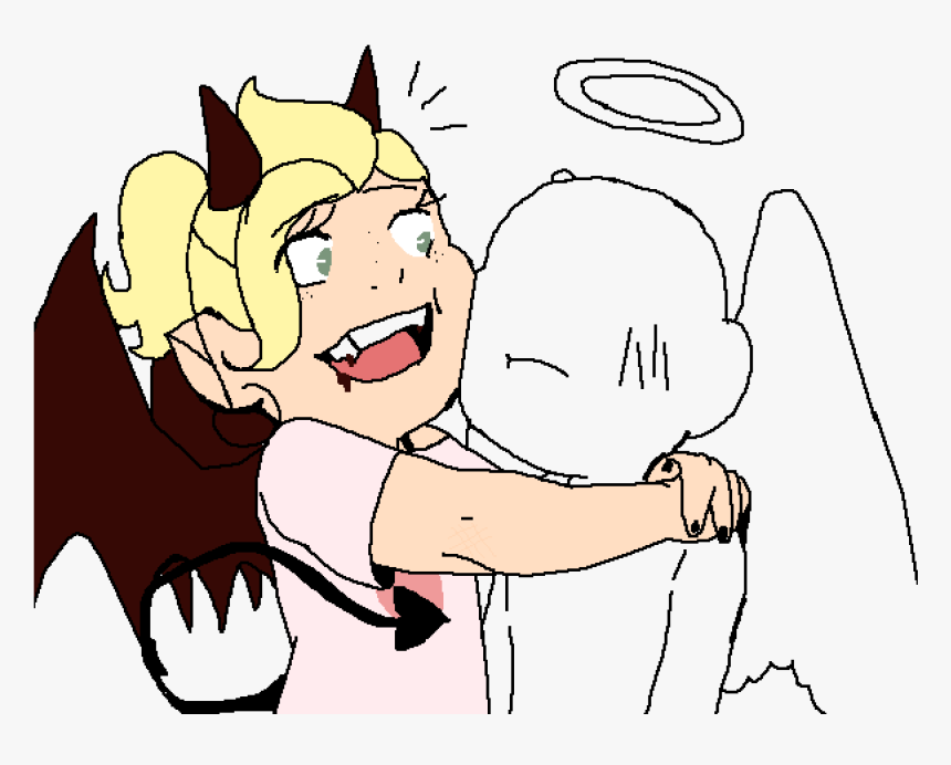 Devil And Angel By Whaleofatime - Cartoon, HD Png Download ...