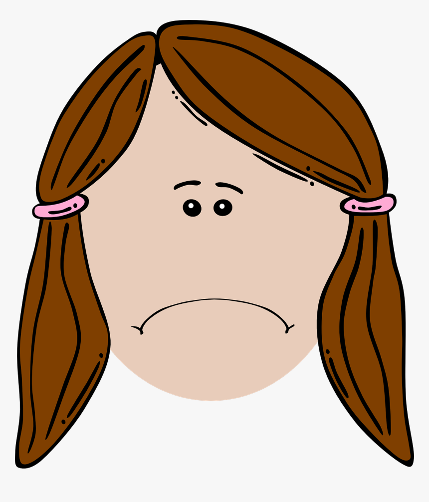 Sad Girl Face Cartoon, HD Png Download , Transparent Png Image - PNGitem
