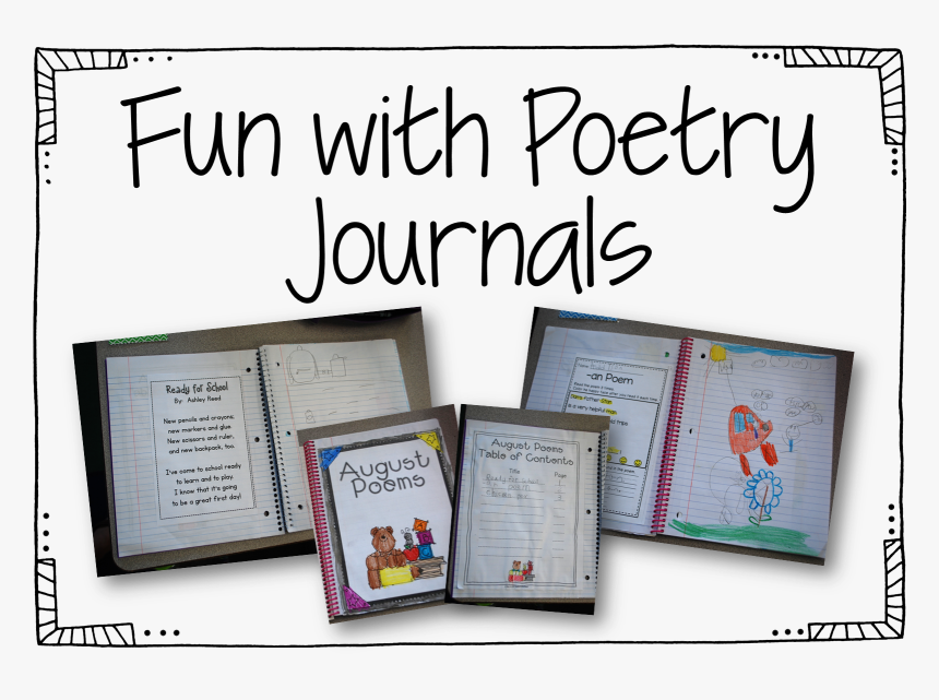 First Grade Poem Journals, HD Png Download , Transparent Png Image ...