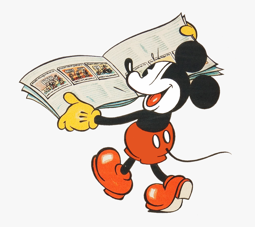 Mickey Mouse Reading Clipart - Classic Mickey Mouse Reading, HD Png ...