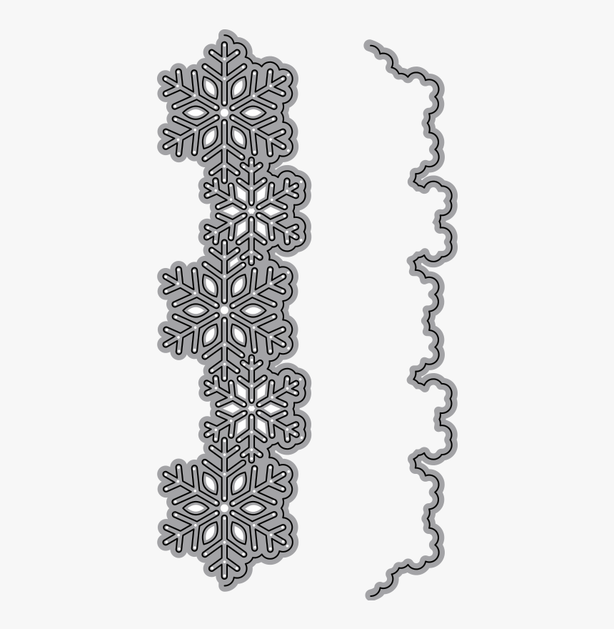 Snowflake Border - Line Art, HD Png Download , Transparent Png Image ...