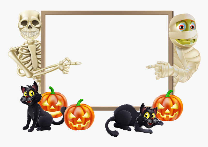 Halloween Landscape Trick Or Treating Clip Art - Halloween Border ...