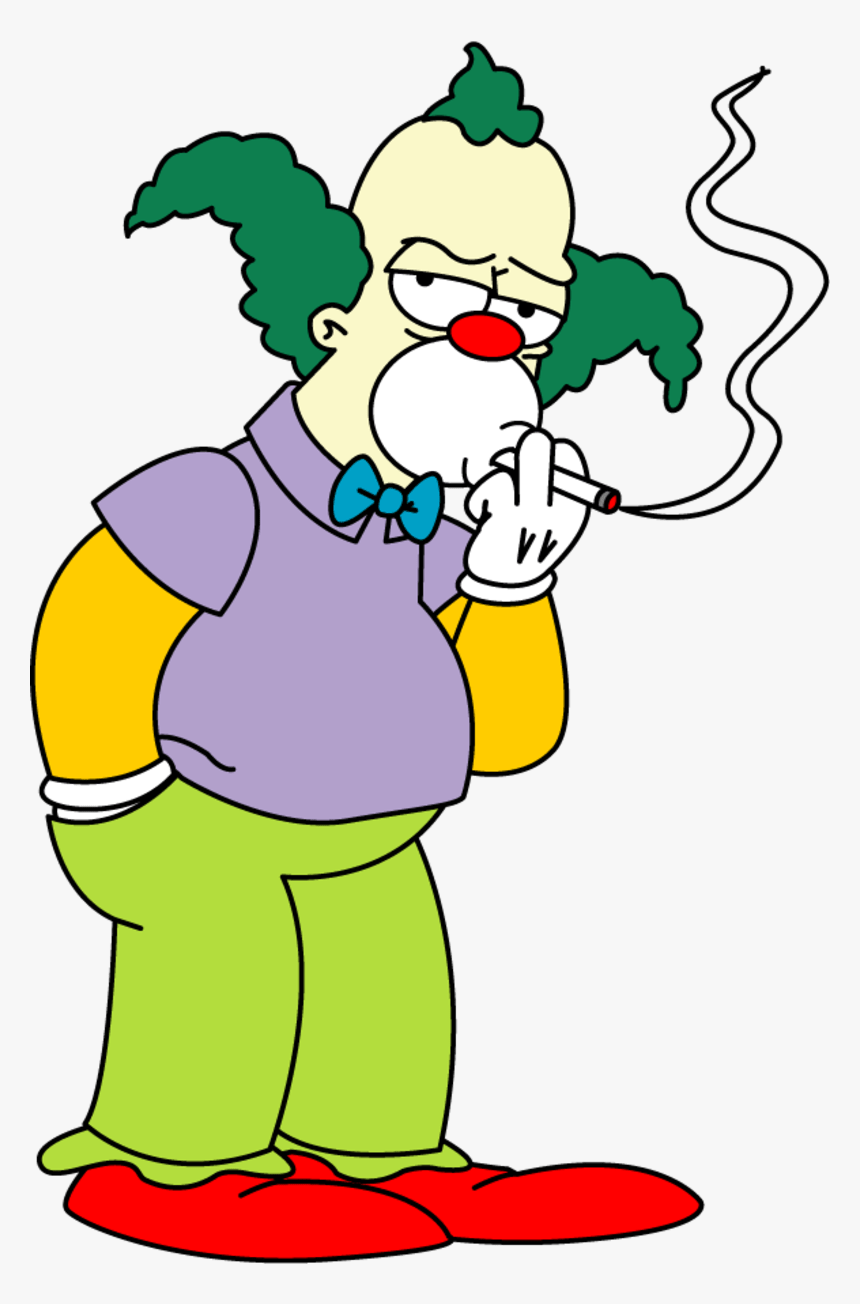Krusty The Clown Clipart - Krusty The Clown Smoking, HD Png Download , Transparent Png Image ...