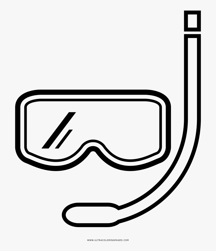 Scuba Mask Drawing Sketch Coloring Page