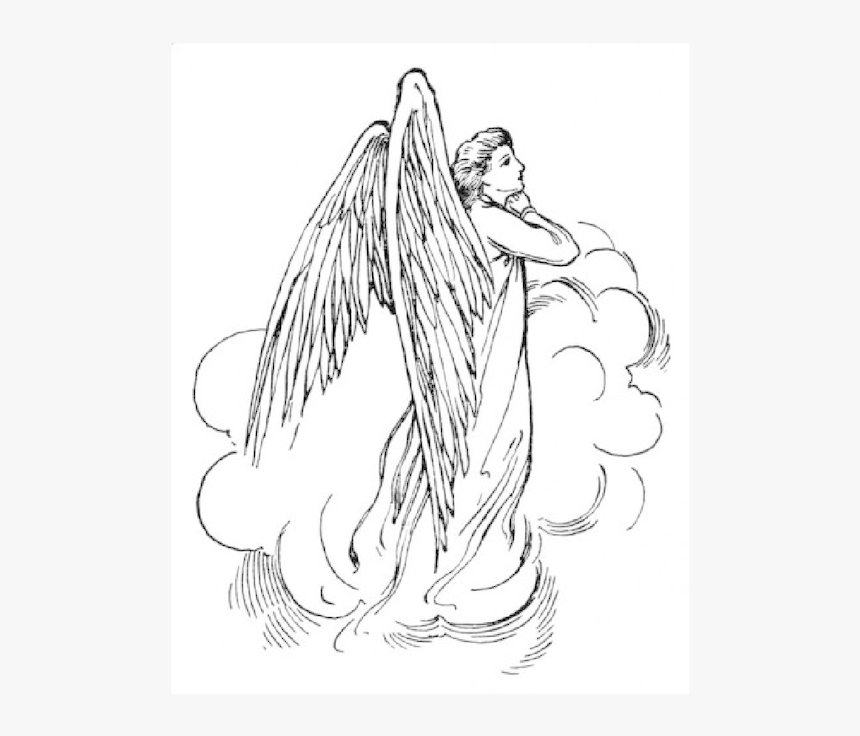 Angel Praying Saw Pattern - Angel Coloring, HD Png Download ...