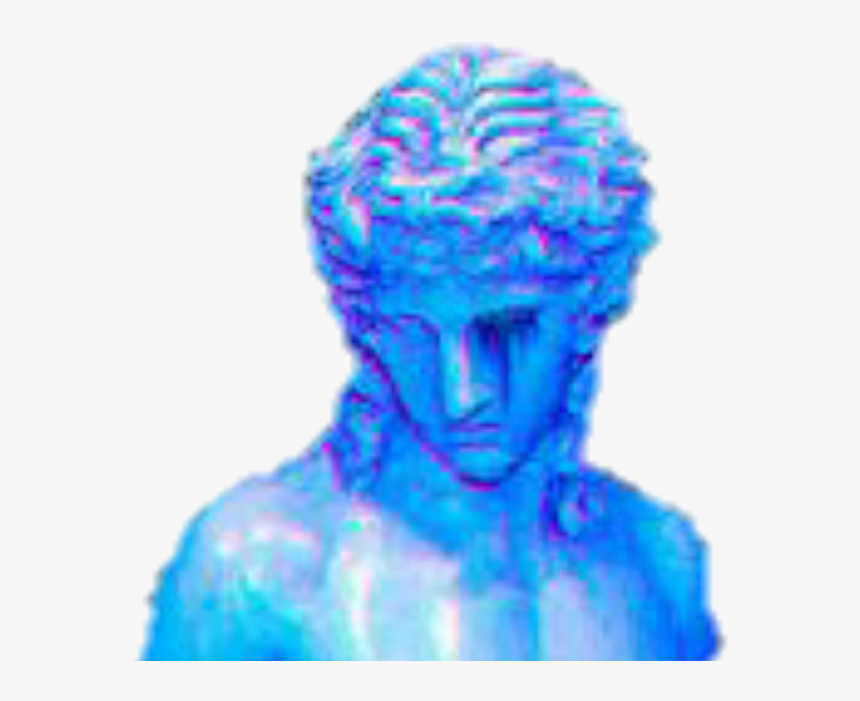 Art Vaporwave Lofi Sculpture Angel Blue Aesthetic Png - Vaporwave Blue ...
