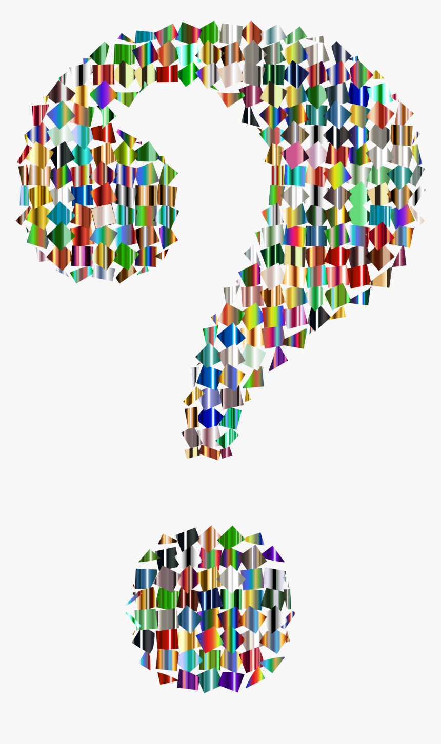Prismatic Confetti Question Mark 5 No Background Clip - Question Mark ...