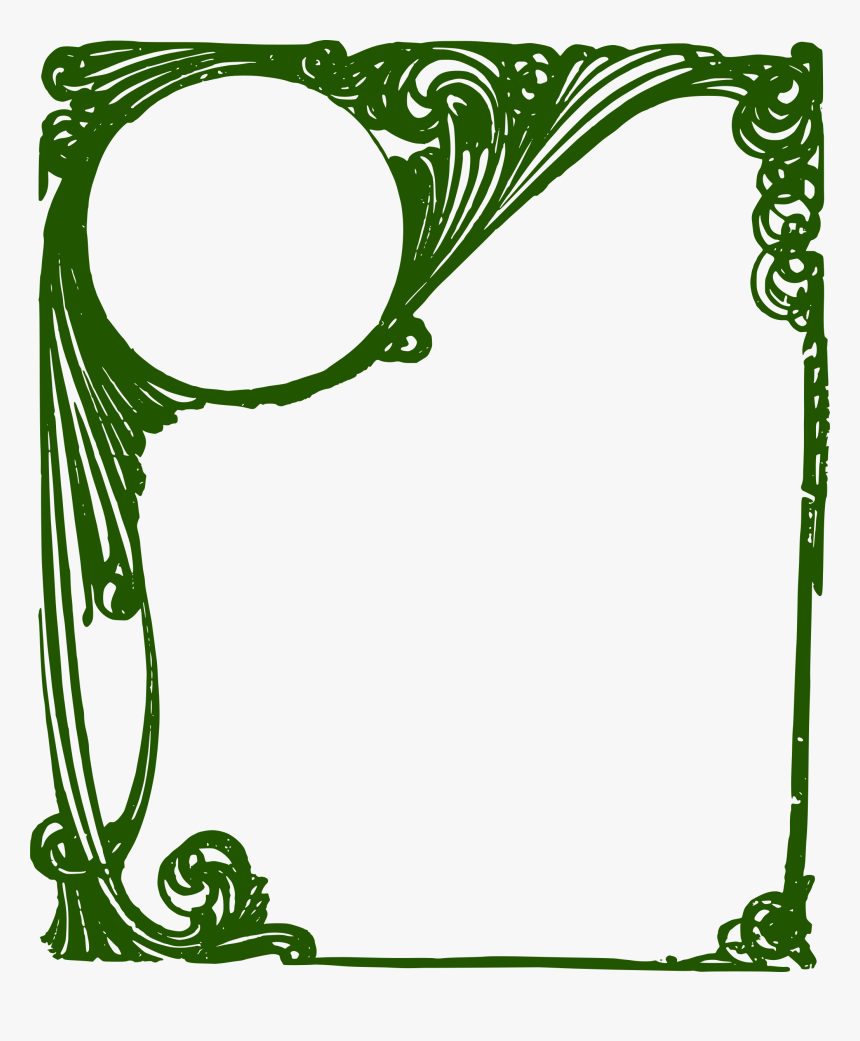 Clipart Curly Big Image - Frame Png Transparent Green, Png Download ...
