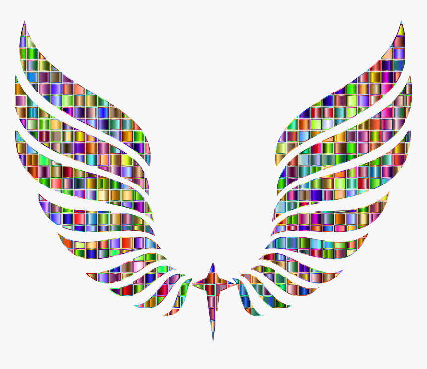Chromatic Mosaic Abstract Wings Clip Arts - Abstract Wings, HD Png ...