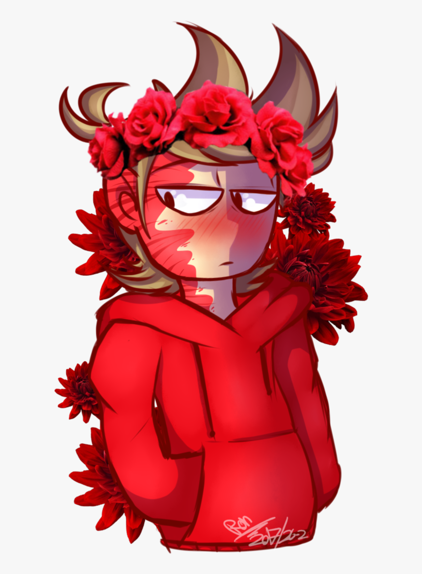Red Flower Crown Png - Eddsworld Tord Flower Crown, Transparent Png ...