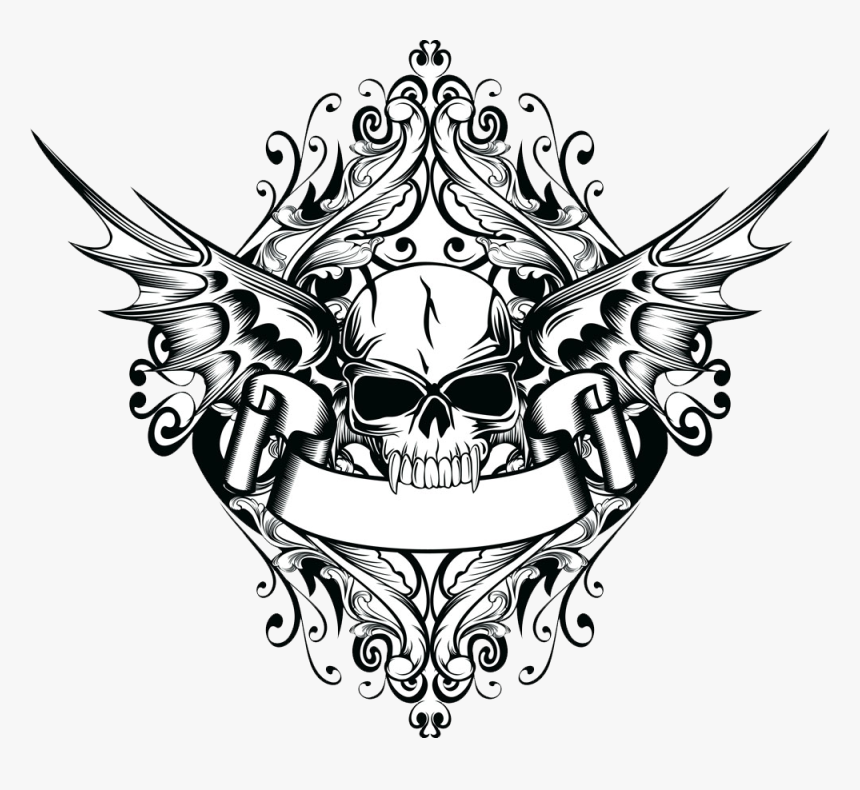 Wall Decal Sticker Skull - Transparent Skull Tattoo Png, Png Download ...