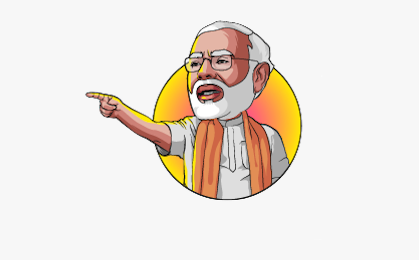 Narendra Modi Stickers Messag - Narendra Modi Vector, HD Png Download ...