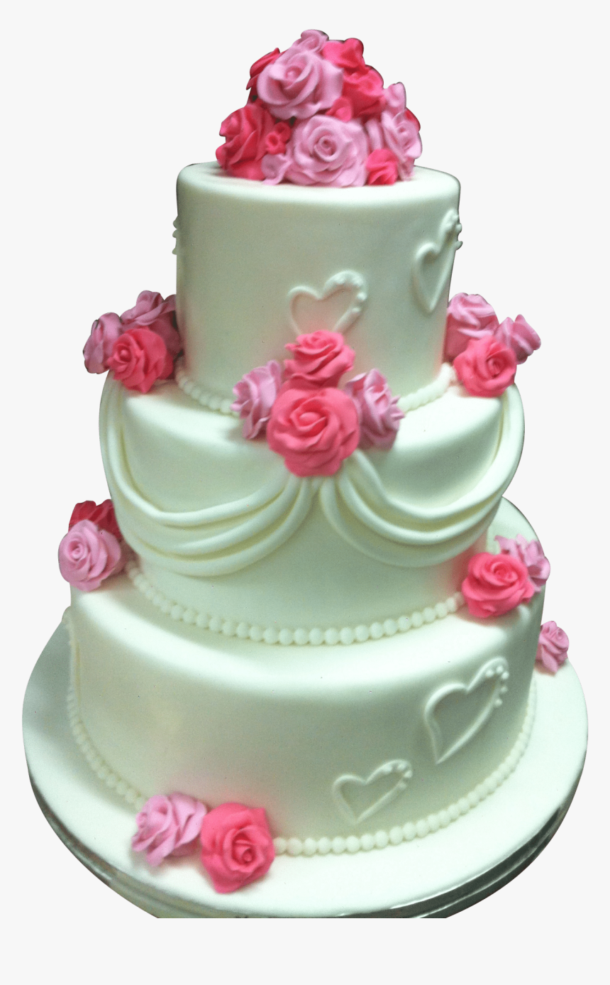 White Classic Wedding Cake - Wedding Cake, HD Png Download ...