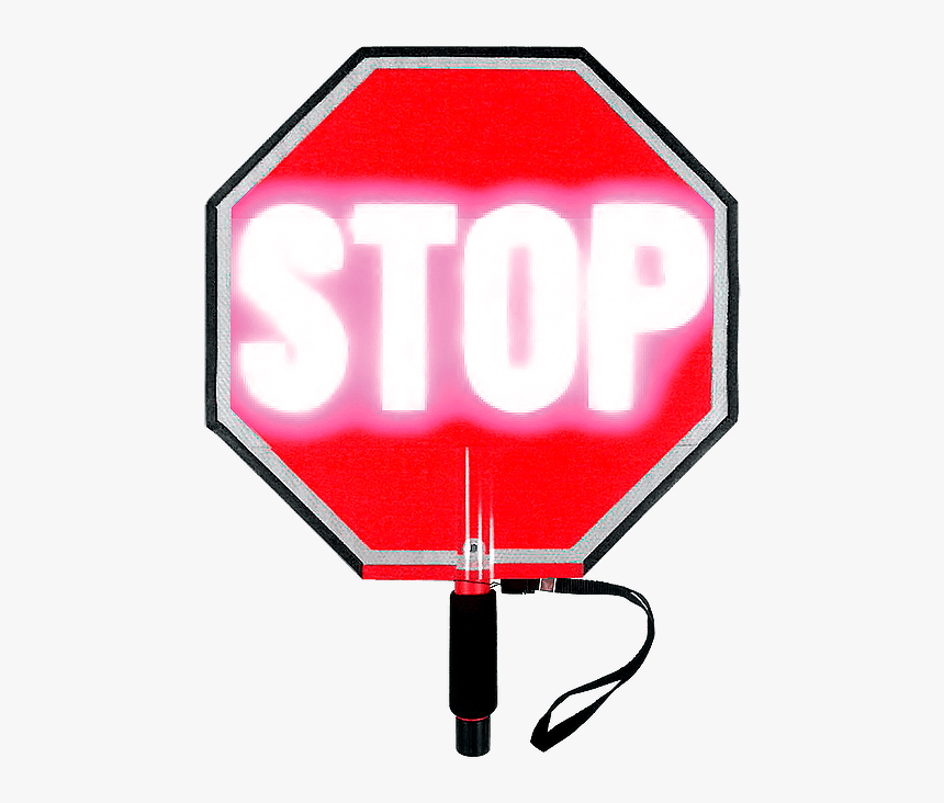 Paddle Stop Slow Flashing Led Hand Held Sign 18 Inch - Crossing Guard ...