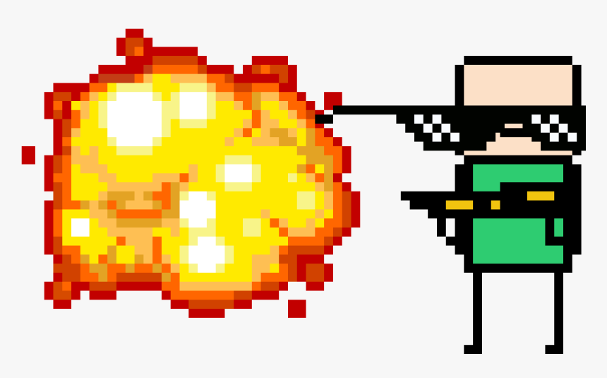 Flamethrower Due Mlg - 8 Bit Explosion Png, Transparent Png ...
