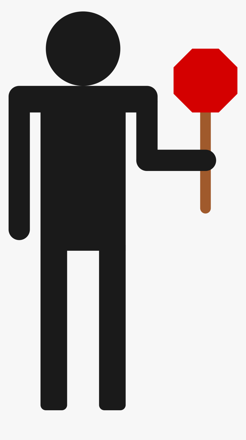 Stop Sign Clip Art Holding - Person Holding Sign Stick Figure, HD Png ...