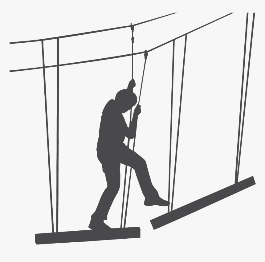 Silhouette Ropes Course - Ropes Course Clipart Transparent Background ...