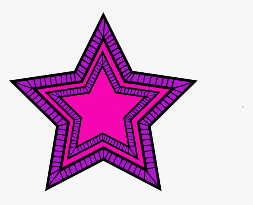 Pink And Black Star Clip Art