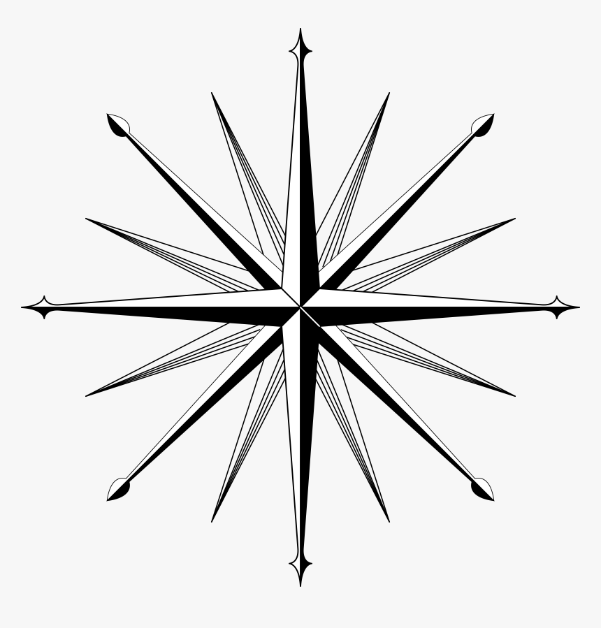 Wind Rose / Compass Rose Clip Arts - 16 Point Compass Rose, HD Png ...