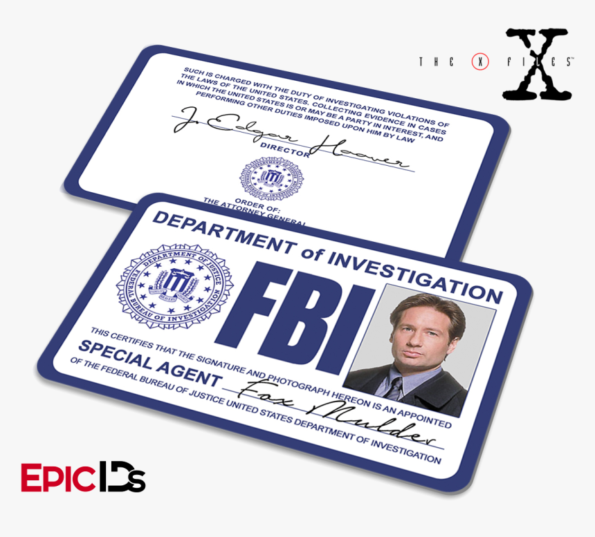 The X-files Inspired Fox Mulder Fbi Special Agent Id - Fbi Special ...