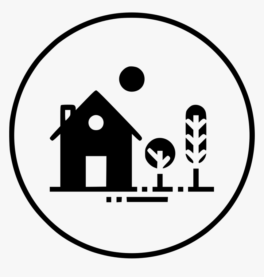 House Home Building Place Estate Tree Garden - Home With Tree Icon, HD ...