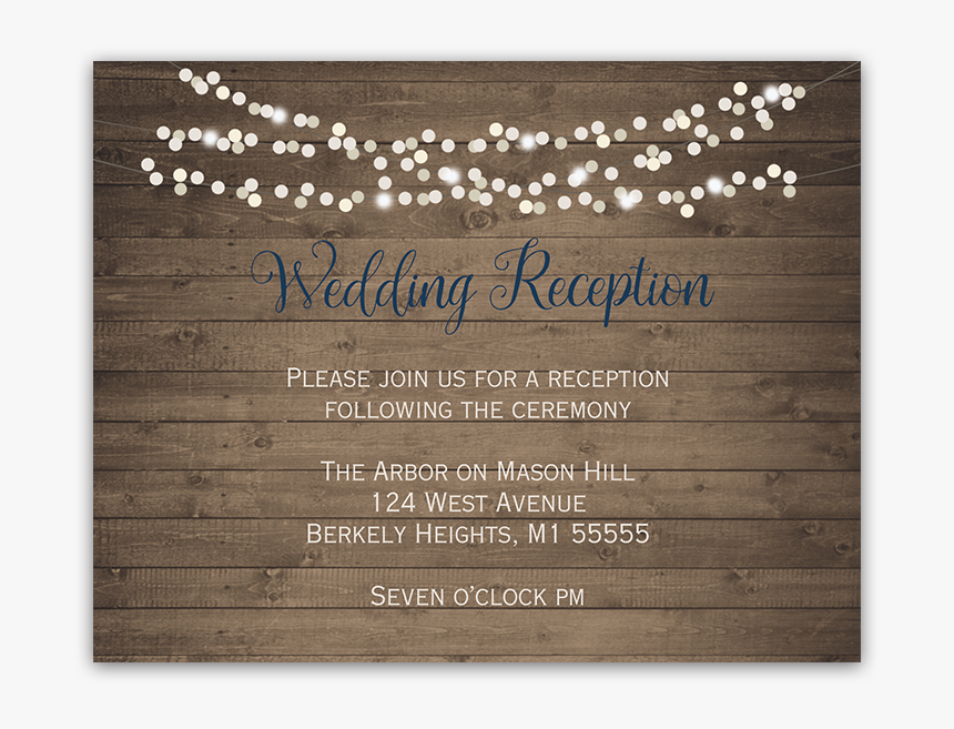 Rustic Barn Wood String Lights Wedding Reception Card - Bachelorette ...