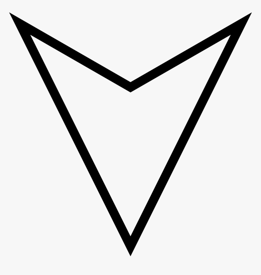 Mouse Cursor Pointing Down - Arrow Triangle Shape, HD Png Download ...