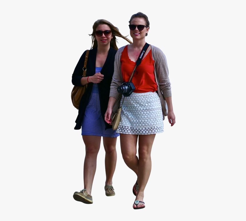 Women With Camera Walking - People Walking Png, Transparent Png ...