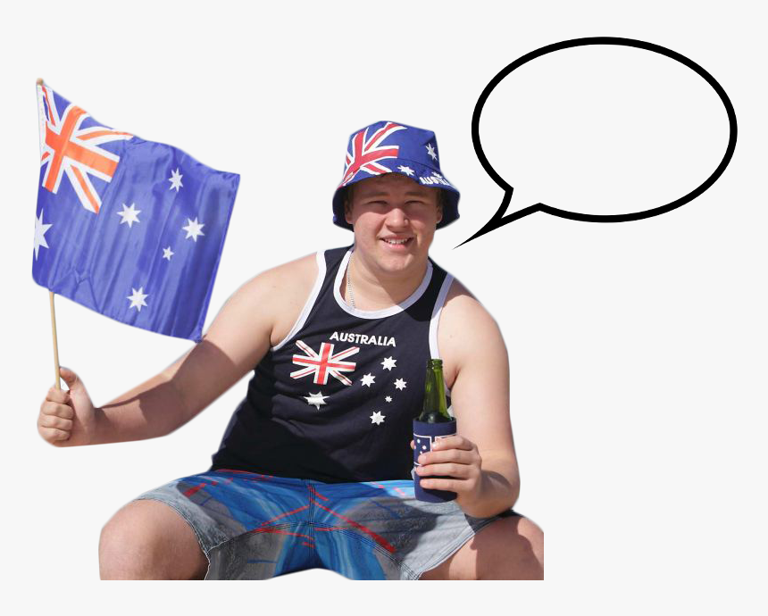 Australian Person With Speach Bubble Sitting Png Image - Man On ...
