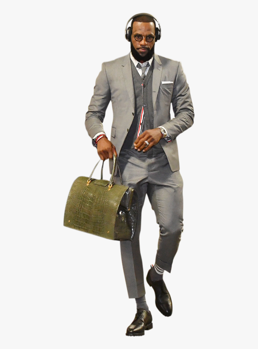 Lebron James In Grey Wool Suit - Lebron James Fashion 2019, HD Png ...