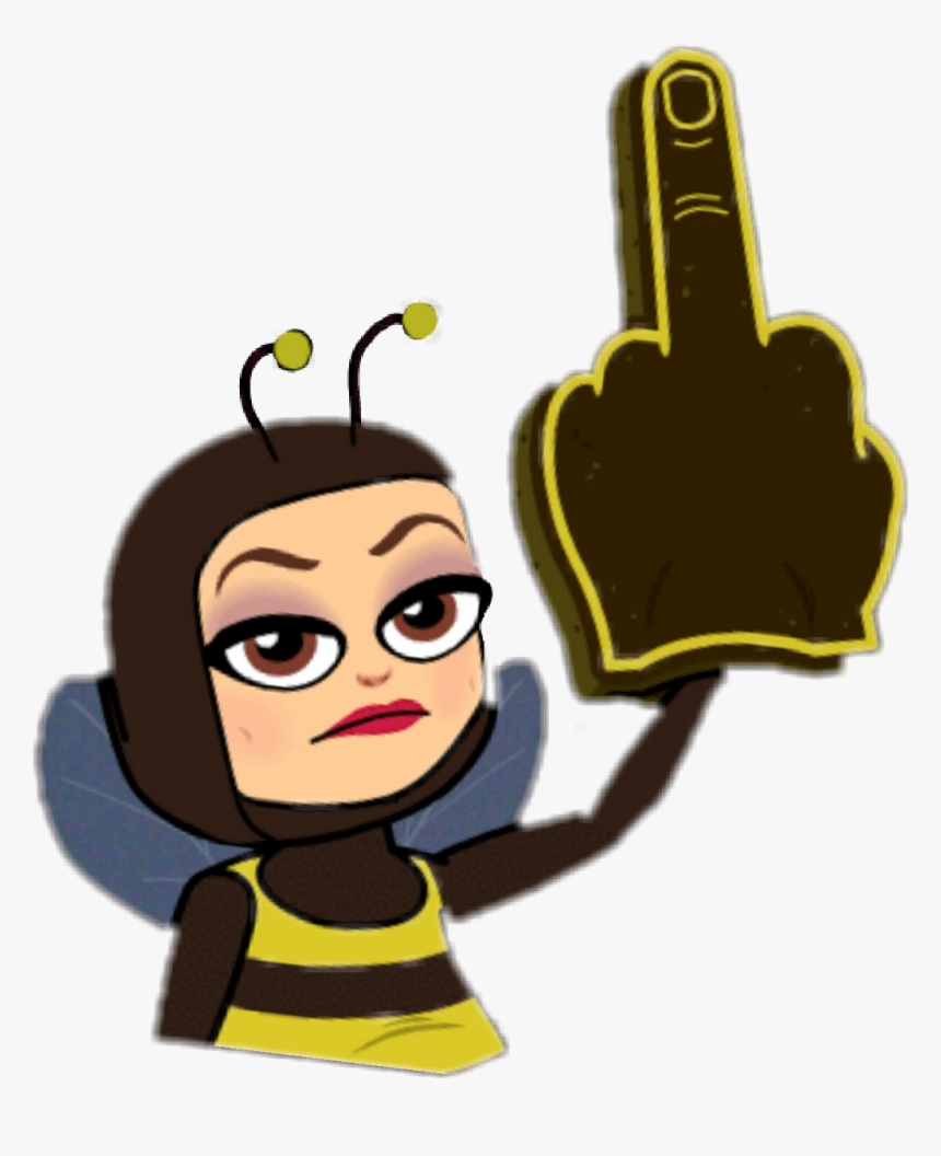 Middlefinger Bitmoji Idgaf Bee - Bee Giving The Finger, HD Png Download ...